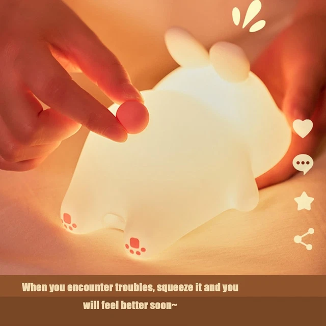 BIG FACE Light LED Portable Rechargeable Bunny Lamp Night Light for ...