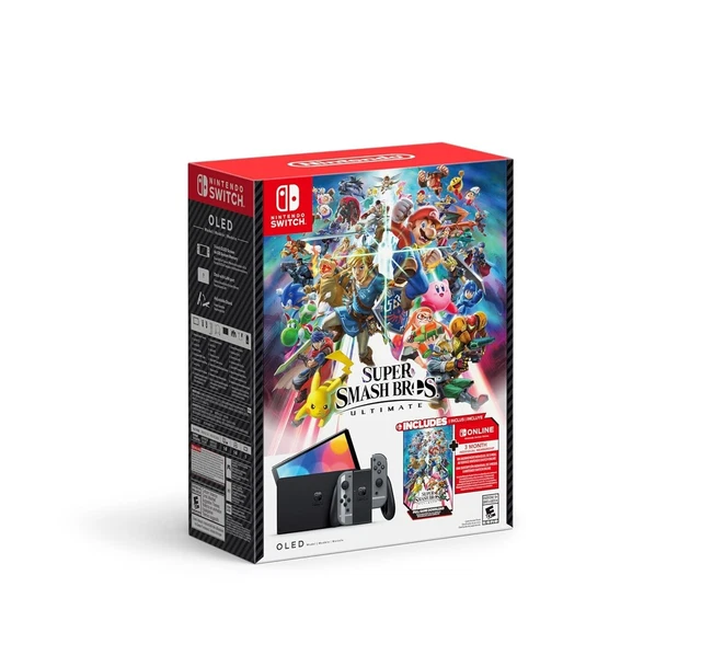 NINTENDO SWITCH OLED Bundle Super Smash Bros Ultimate And Super Mario ...