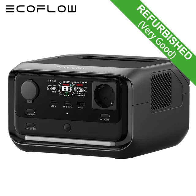 ECOFLOW REFURBISHED RIVER 3 PLUS 286Wh Tragbare Powerstation 600W ...