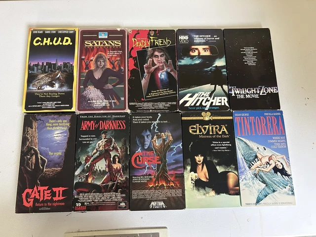 VHS HORROR CULT Movie Lot 80s CHUD Army Of Darkness Elvira Tintorera ...
