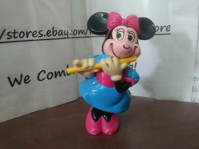FIGURINE ARTICULÉE FLÛTE vintage Walt Disney Minnie Mouse Marching Band ...