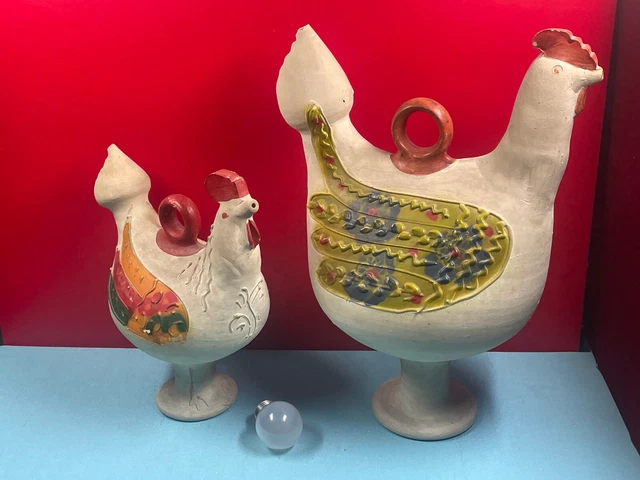 LOT DE 2 Pichet zoomorphe, coq, poule, Céramique Espagne, 1970 25 & 39 cm EUR 69,00 - PicClick FR