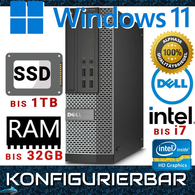DELL OPTIPLEX 7020 SFF Windows 11 Pro PC Up Intel i7 1TB SSD 32GB RAM Win 11 £93.85 - PicClick UK