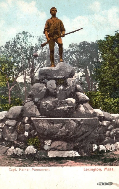 VINTAGE POSTCARD 1908 Capt. John Parker Monument Statue Lexington ...