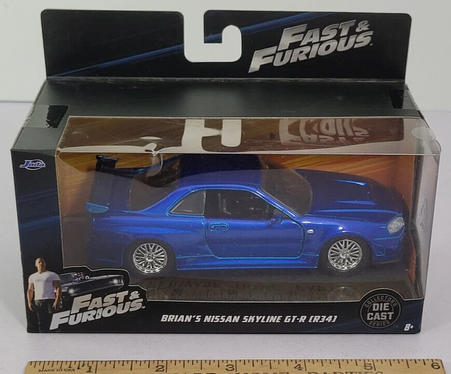 BRIANS NISSAN SKYLINE GT-R R34 Blue Fast & Furious JADA NEW Rare ...