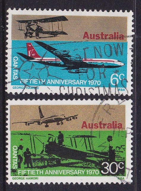 1970 QANTAS 50TH Anniversary - Complete Set of Used Stamps $1.05 ...