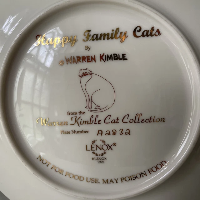 LENOX WARREN KIMBLE Cat Collection Happy Family Cats 1995 Folk Art ...