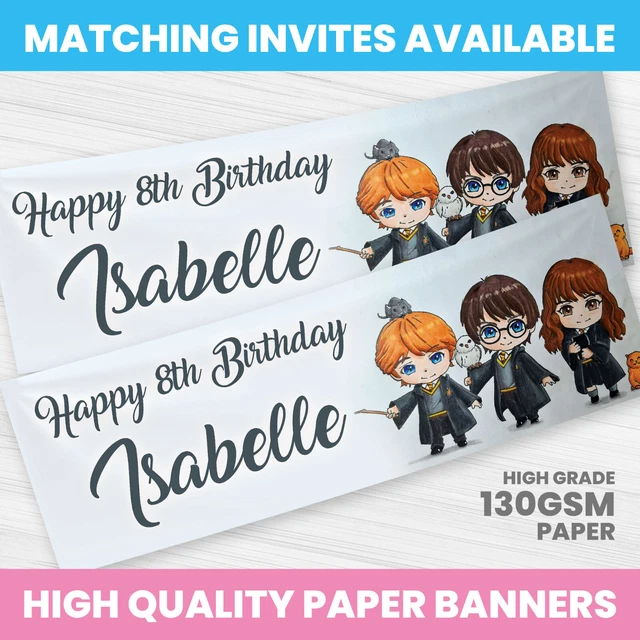 HARRY POTTER BIRTHDAY Banner Personalised Any Name Party Banner Girl ...