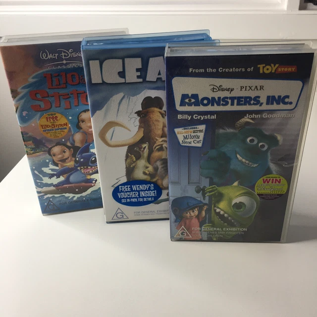 LILO & STICH Ice Age Monsters Inc VHS Video Lot Kids Movies Bundle Bulk ...