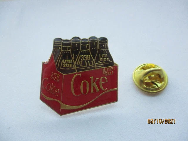 CRATE OF COKE Coca-Cola Bottles Red Promo Can Soft Drink Enamel Pin ...