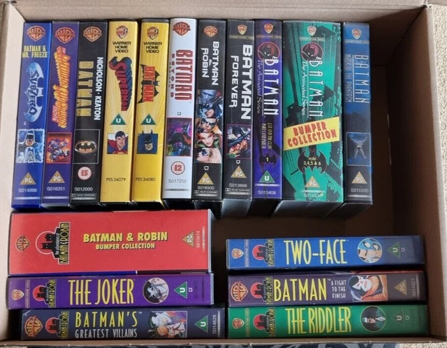 17 BATMAN VHS VIDEO TAPES JOB LOT 1980s / 90s JOKER RIDDLER SUPERMAN MR ...