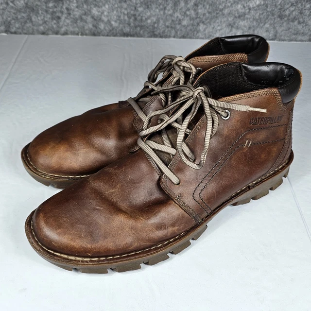 CATERPILLAR, CAT TRANSFORM 2.0 Dark Beige Leather Lace-up Boots, Men's ...