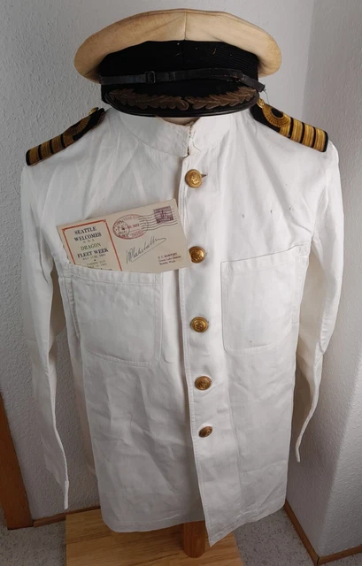 ORIGINAL PRE WW2 RN officers uniform, cap & signature - named Admiral £ ...