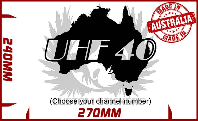 CUSTOM UHF CHANNEL RV Caravan Camper grey nomad vinyl sticker $13.99 ...