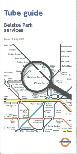 LONDON UNDERGROUND TUBE Map & Guide - Belsize Park 14 July 2002 ...