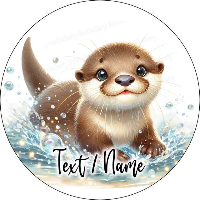 SEA OTTER WEASEL Cake Topper Party Deco Edible Birthday Custom ...