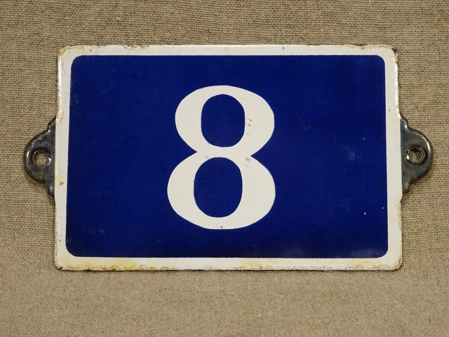 ANCIENNE PLAQUE ÉMAILLÉE de numéro de rue maison n° 8 EUR 15,00 - PicClick FR