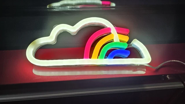 RAINBOW & CLOUD PLUG IN NEON LIGHT - UK PLUG - 3m LEAD £13.84 - PicClick UK