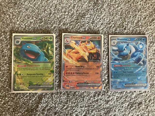 POKEMON TCG 151 Ex Venusaur 003/165, Charizard Ex 006/165, Blastoise Ex 009/165 EUR 17,48 ...