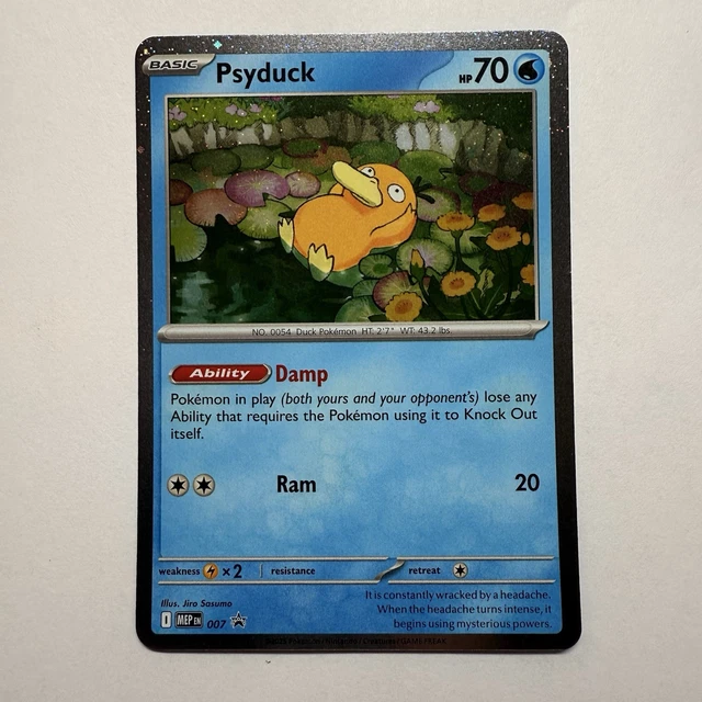 POKEMON TCG MEGA Evolution 3 Pack Blister Psyduck Black Star Promo #007 ...