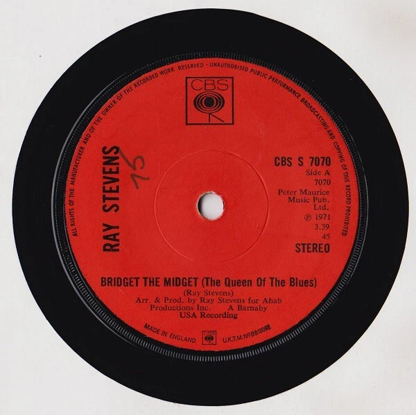 RAY STEVENS - Bridget The Midget (The Queen Of The Blues)/Can We Get To ...