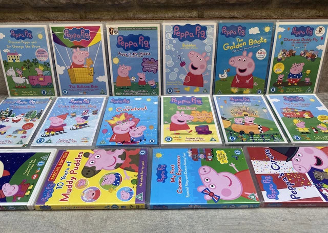 16 PEPPA PIG DVDs Princess Sir George Golden Boots New Shoes 14hrs ...