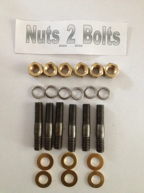 FORD X/FLOW CROSSFLOW EXHAUST MANIFOLD STUD BRASS NUT SET MK1 MK2 ...