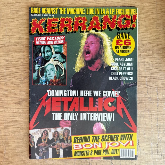 KERRANG MAGAZINE ISSUE 553 Metallica Bon Jovi Rage Against The Machine ...