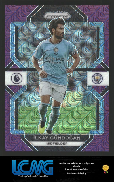 2022-23 PANINI PRIZM Premier League Ilkay Gundogan Prizms Purple Mojo ...