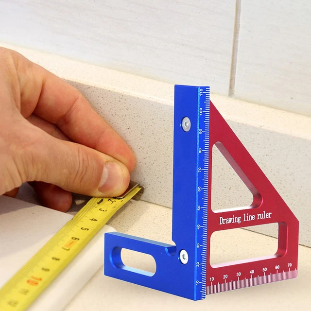 LAYOUT MEASURING TOOL Aluminum Alloy 3D Multi-Angle Measuring Ruler for ...