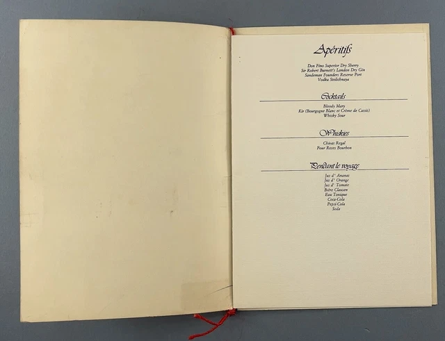 AVIANCA FIRST CLASS Bogota - Caracas - Madrid Vintage Airline Menu £29. ...