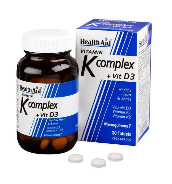 HEALTHAID VITAMIN K Complex + Vit D3 30 tablets £15.99 - PicClick UK