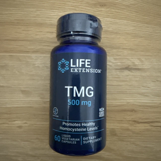 LIFE EXTENSION TMG 500mg 60 Liquid Vegetarian Capsules, Homocysteine ...