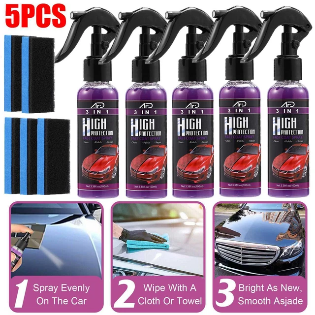 3/5STÜCK HIGH PROTECTION Quick Car Coat Ceramic 3 in 1 Coating Spray Hydrophobic EUR 10,99 ...