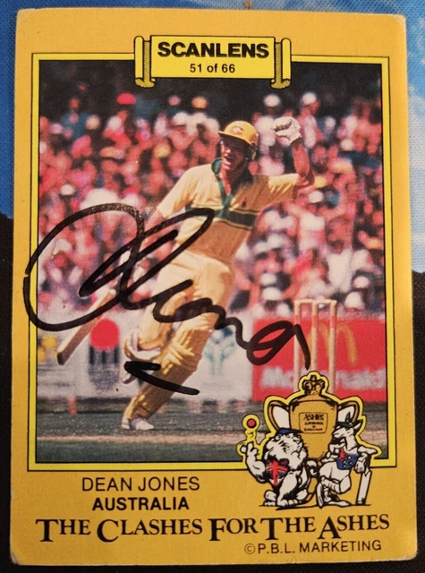 1986 SCANLENS DEAN JONES Australia -Clashes For The Ashes- Cricket Card ...