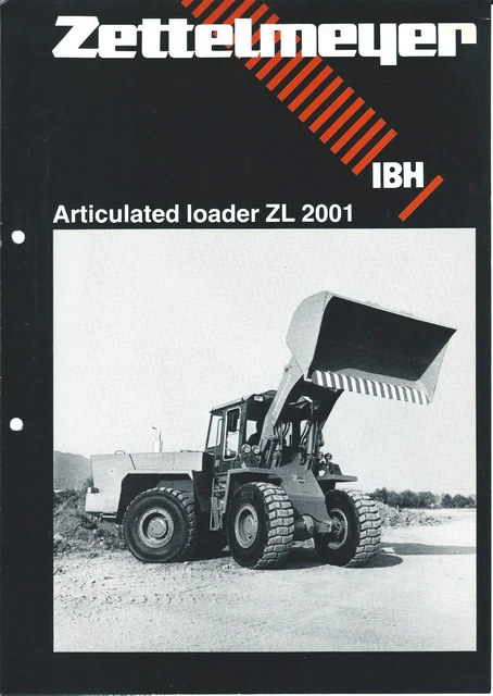 EQUIPMENT DATA SHEET - Zettelmeyer ZL 2001 Wheel Loader c1979 ...