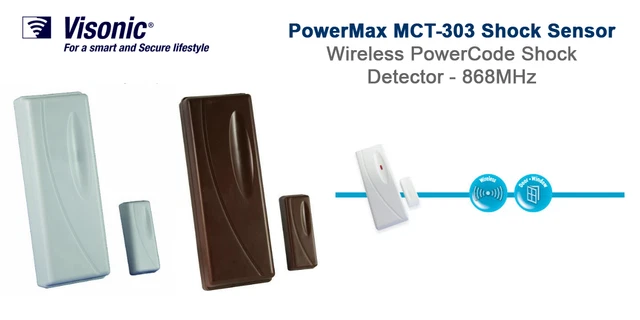Visonic Mct 303 Wireless Shock Sensor With Magnetic Contact White