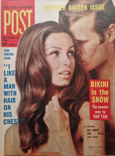 AUSTRALASIAN POST SEPTEMBER 1968 - Twiggy, Julie Newmar , Elvis, Pamela ...