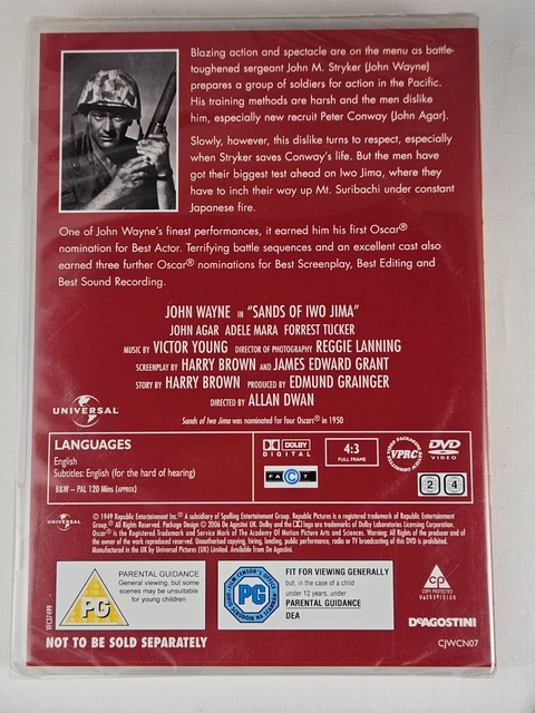 SANDS OF IWO Jima DVD John Wayne Collection (New & Sealed) Region 2,4 £ ...