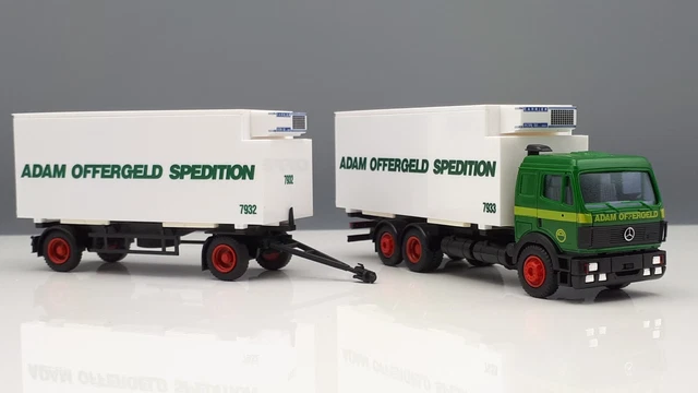 AWM (AMW) 1:87 MB SK Wechselkühlkoffer-Hängerzug Adam Offergeld ...