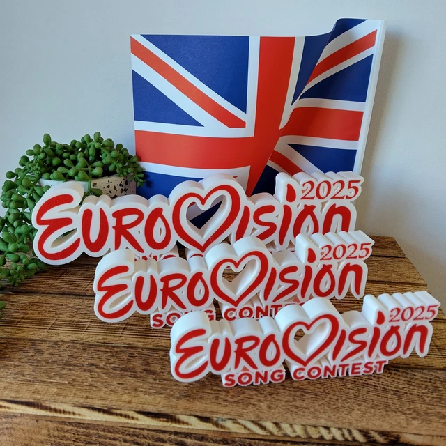 EUROVISION 2025 3D Printed Freestanding Sign Plaque Party Decor ...