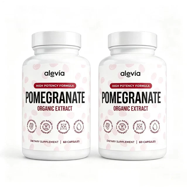 2PACK ALEVIA POMEGRANATE Capsules 60ct Organic Extract Antioxidant £14. ...