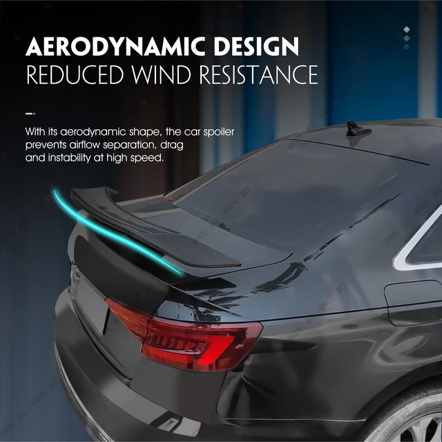 53& UNIVERSAL CAR Rear Trunk Spoiler Wing W/ Adhesive Carbon Fiber ...