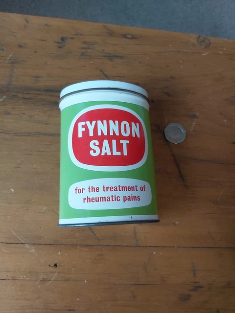 VINTAGE FYNNON SALT Kidney Shaped Empty Tin excellent condition medical ...