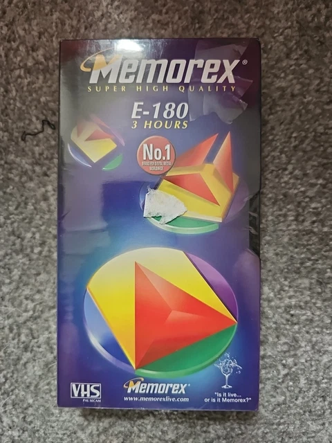 MEMOREX E-180 VIDEO Cassette, 3 Hours , VHS, PAL. New And Sealed £4.00 ...