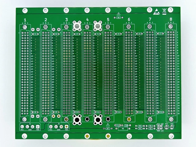 8 SLOT BACKPLANE Eurocard VME bus PCB 96pin 3U 32HP DIN 41612 FR4 $16. ...