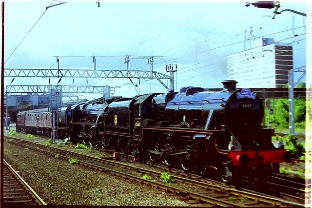 35MM RAILWAY COLOUR Negative Black 5's 45157 and 45110 at Crewe £1.75 ...