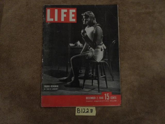 LIFE MAGAZINE / December 2 1946 / Ingrid Bergman in Joan Of Lorraine £4.82 - PicClick UK