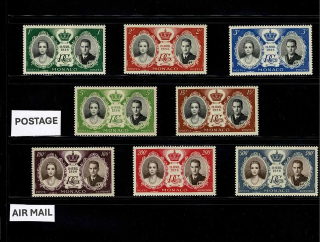 GRACE KELLY ,PRINCE Rainier Iii,Crown And Monogram.full Set Of 8 Stamps ...