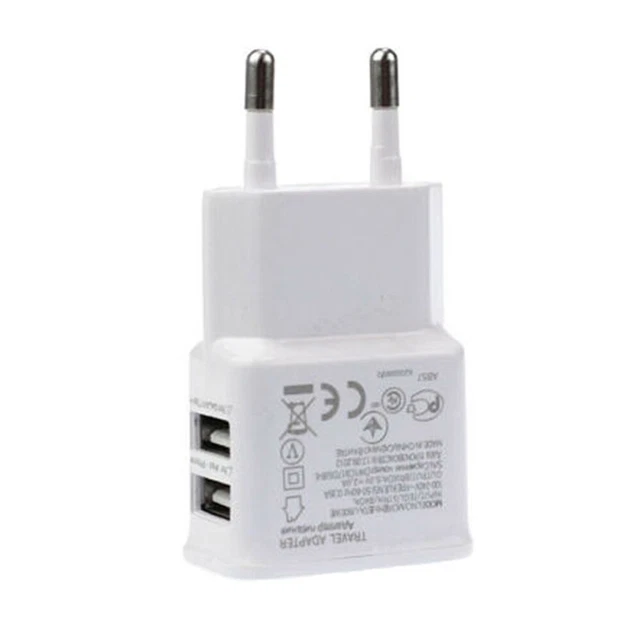 2-PORTS USB LADEGERÄT Netzteil Adapter EU-Stecker Universal Für Handy ...